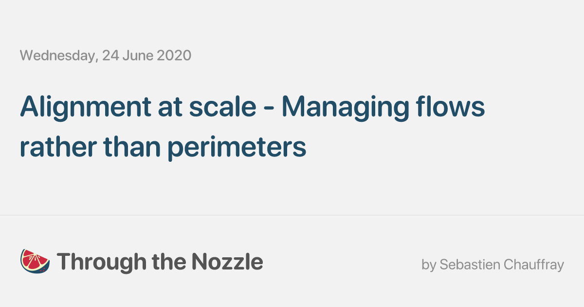 Alignment at scale - Managing flows rather than perimeters • Through ...
